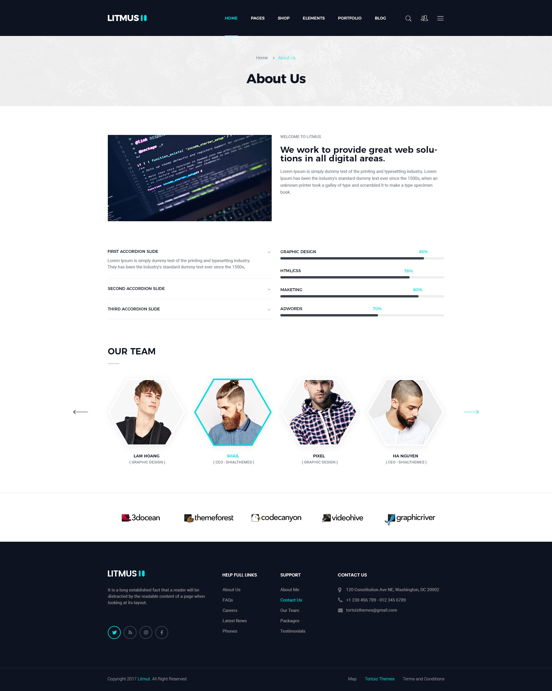 Litmus - Clean & Creative Multipurpose PSD Template by tortoizthemes